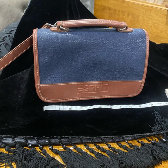Esprit | Bags | Vintage Esprit Blue And Brown Crossbody Bag | Poshmark